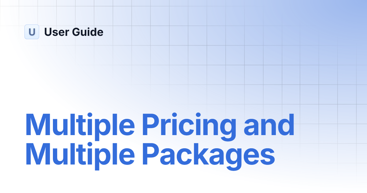 Multiple Pricing and Multiple Packages | User Guide