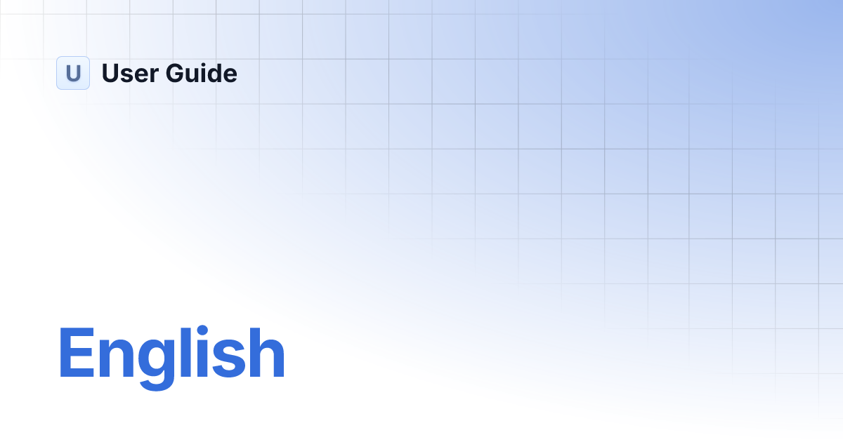 English | User Guide